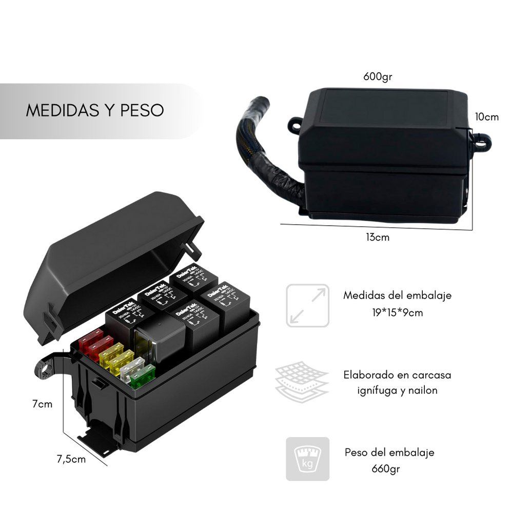 Caja De Fusibles Porta Fusible Y Relay Universal 12v — Telotenemos
