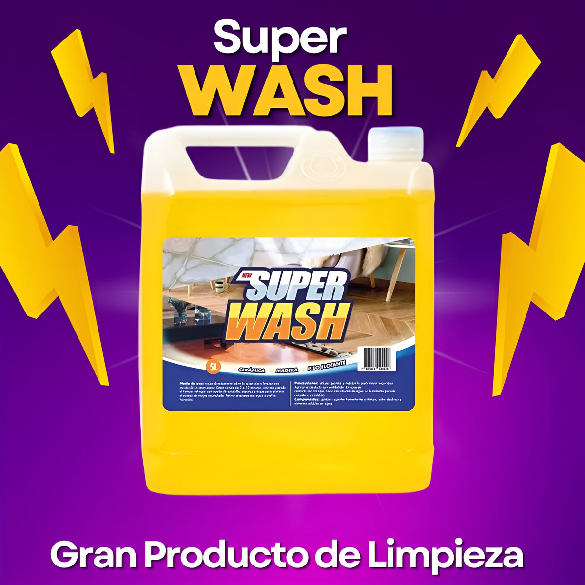 Super Wash Limpiador De Pisos 5 Litros N — Telotenemos