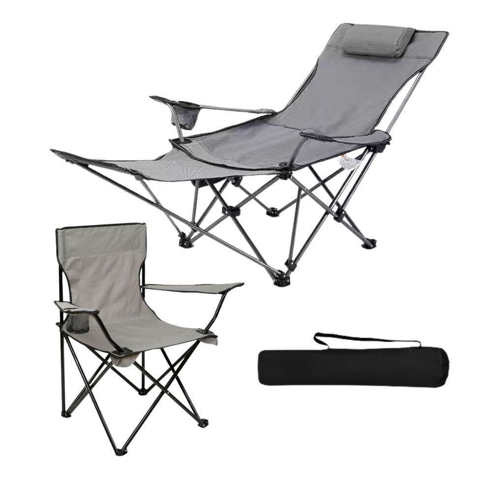 Silla Plegable Playa Camping Con Reposapies Reposera — Telotenemos