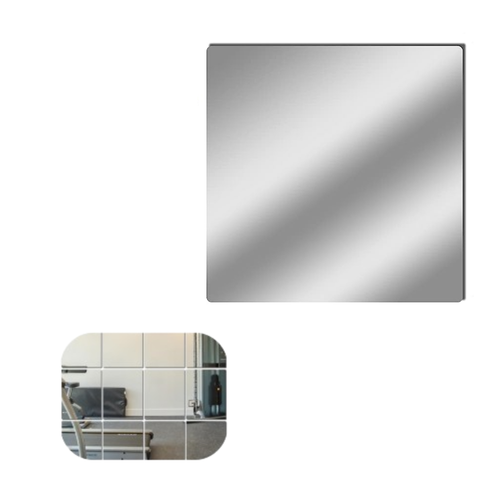 Vinilo Espejo Adhesivo Cuadrado Decorativo 40x40 Cm Unidad — Telotenemos